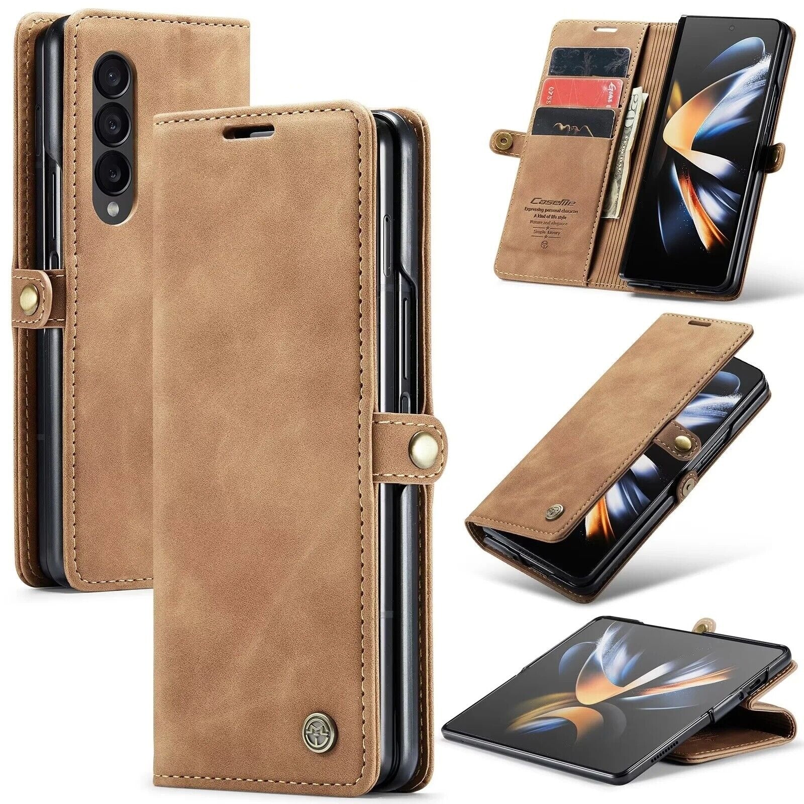 [FREE SHIPPING] CASEME RETRO LEATHER CASE FOR SAMSUNG Z FOLD 4 BOOK ST ...